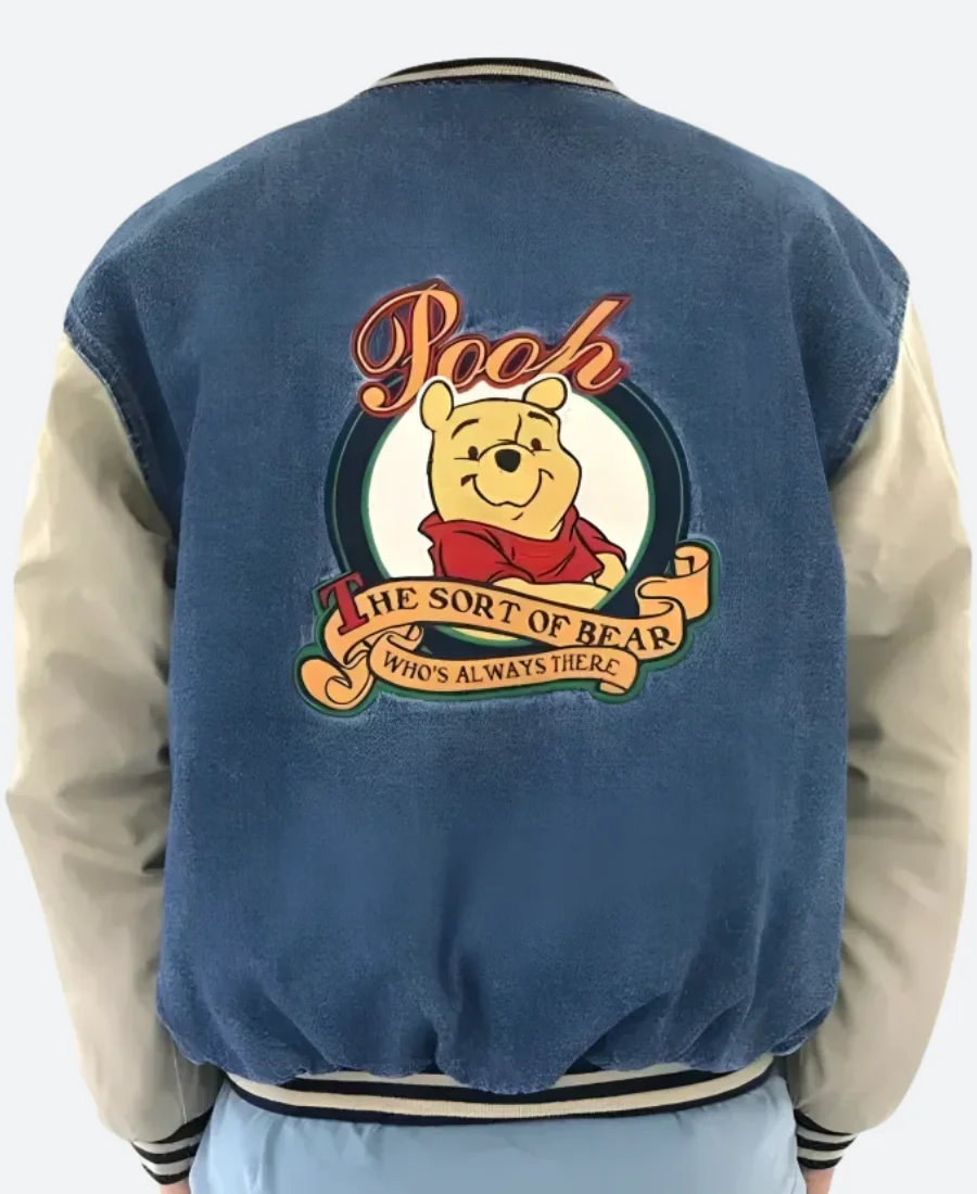Winnie The Pooh Denim Varsity Jacket